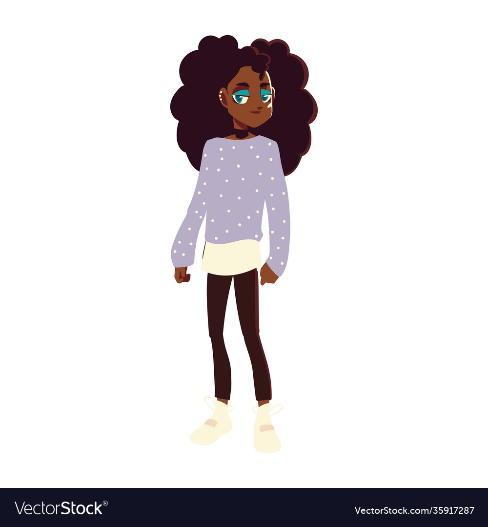 Afro American Girl Character Youth Culture Clothes