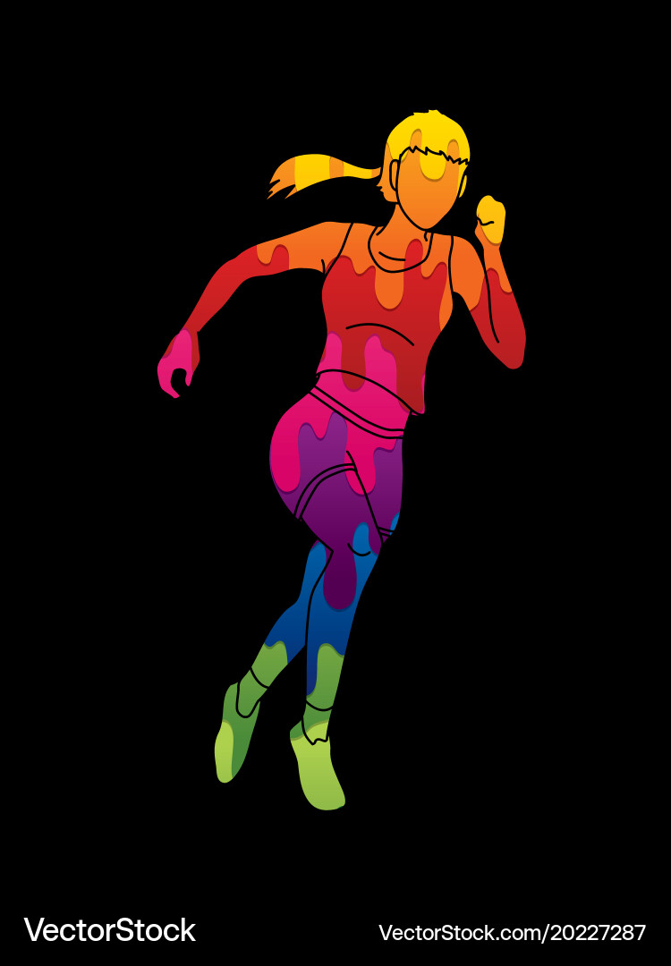 Athlete runner a woman running Royalty Free Vector Image