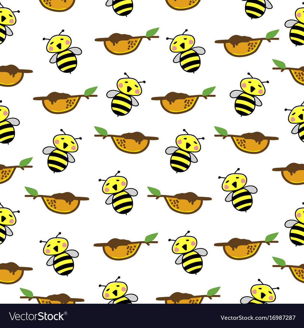 Bee pattern seamless background Royalty Free Vector Image Bee pattern seamless background Royalty Free Vector Image