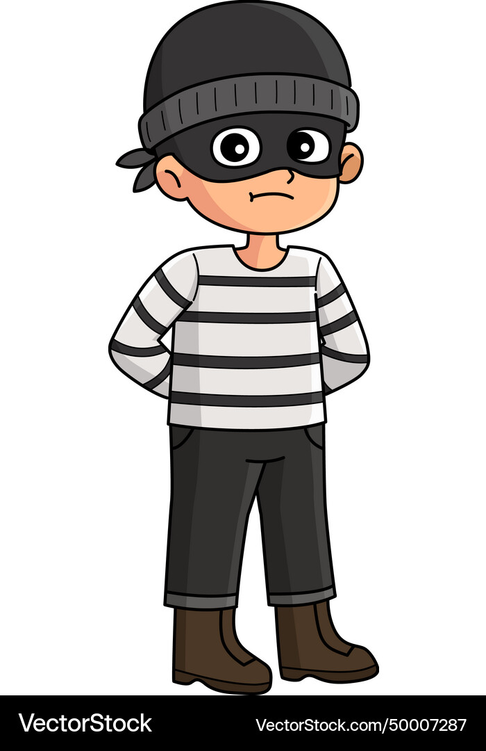 Boy with mask cartoon colored clipart Royalty Free Vector