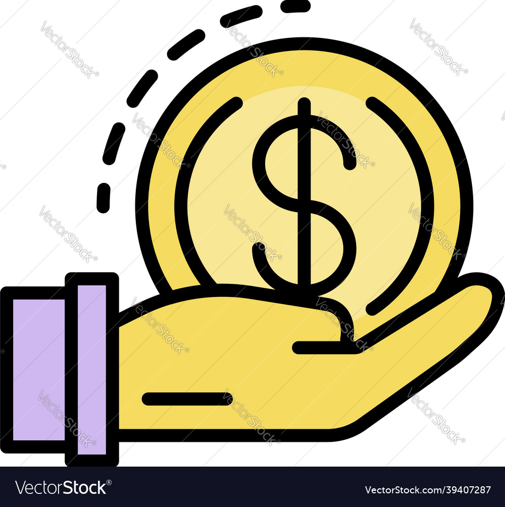 Bribery money fraud icon color outline Royalty Free Vector