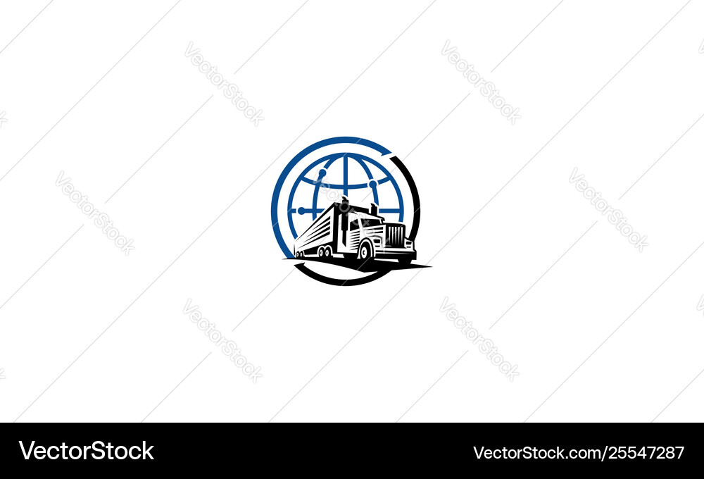 Container truck shipping icon logo Royalty Free Vector Image