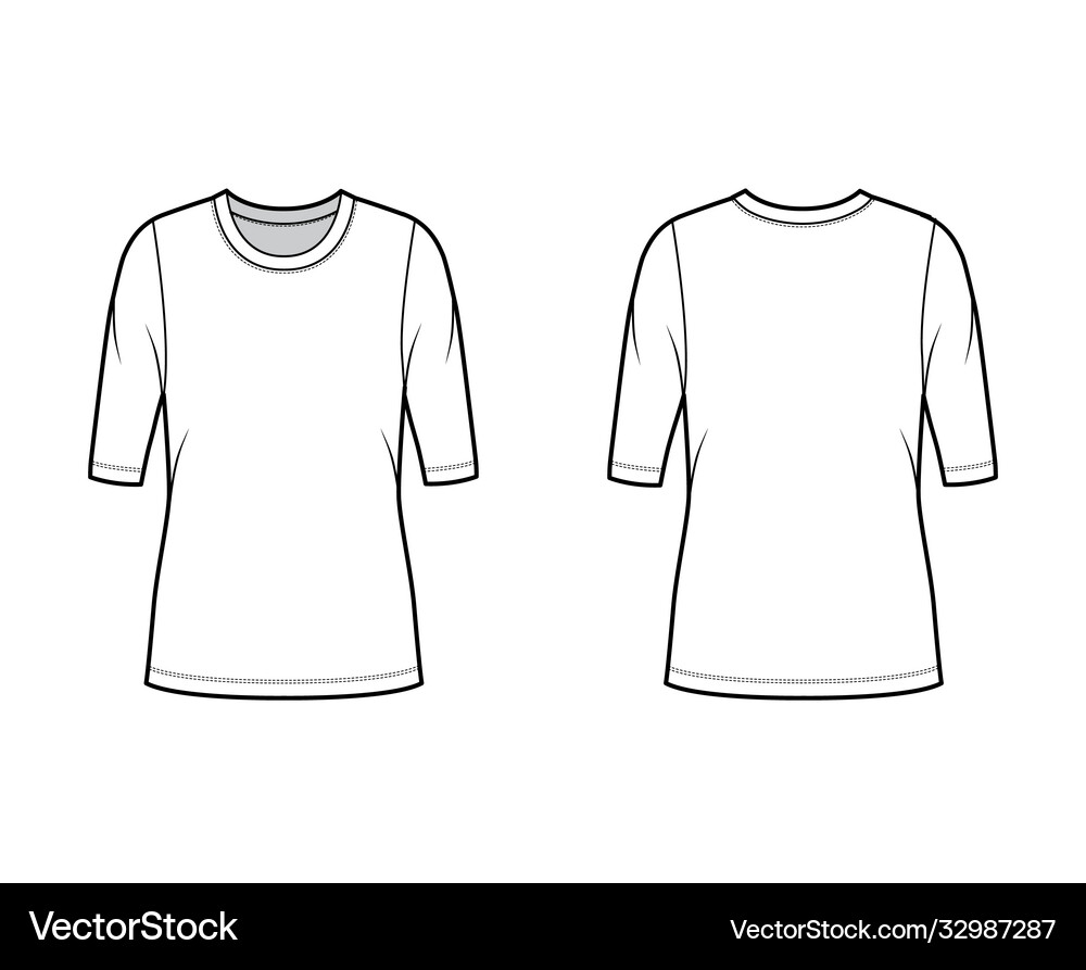 Crew neck jersey sweater technical fashion Vector Image