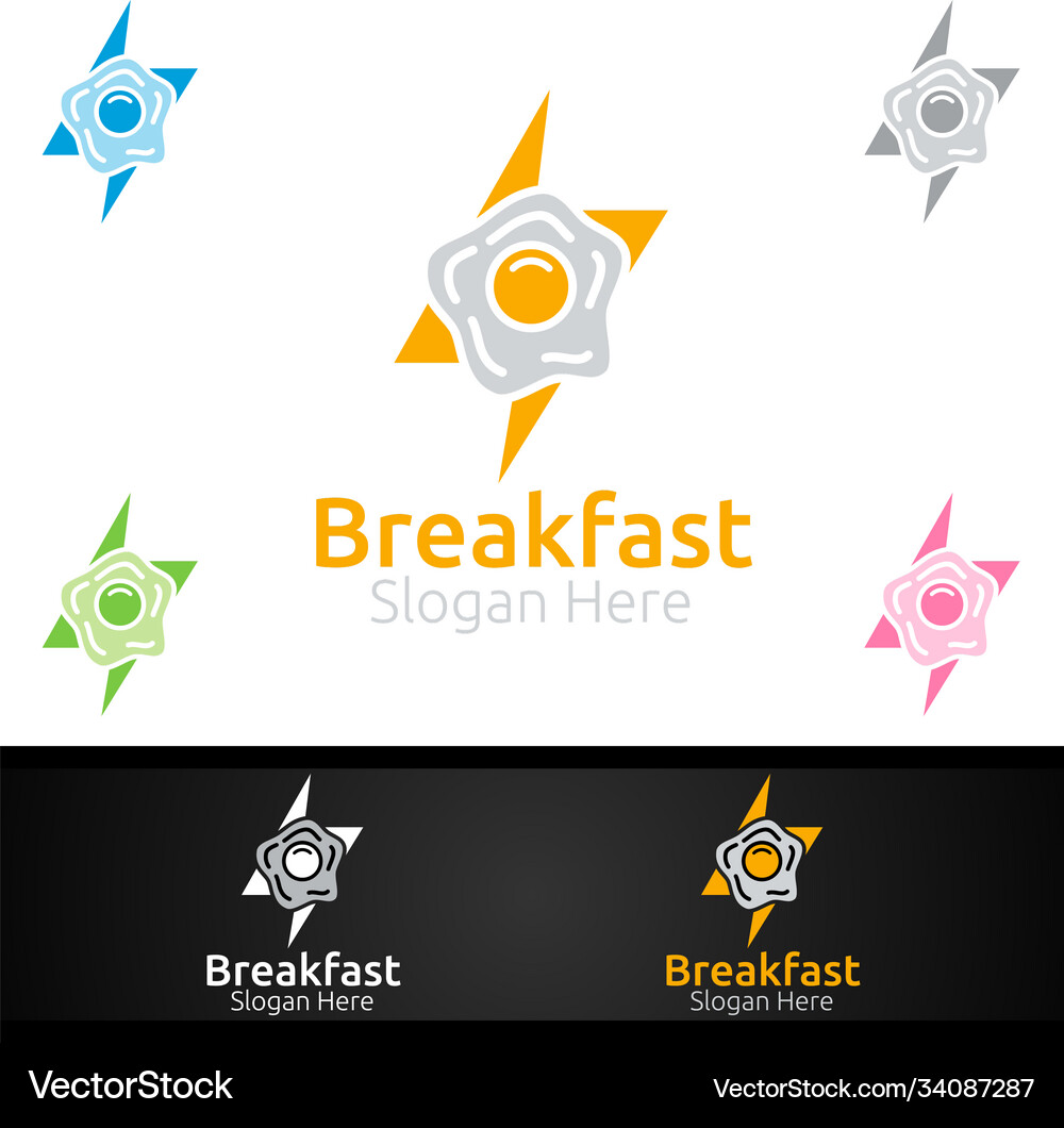 Fast food breakfast delivery service logo Vector Image