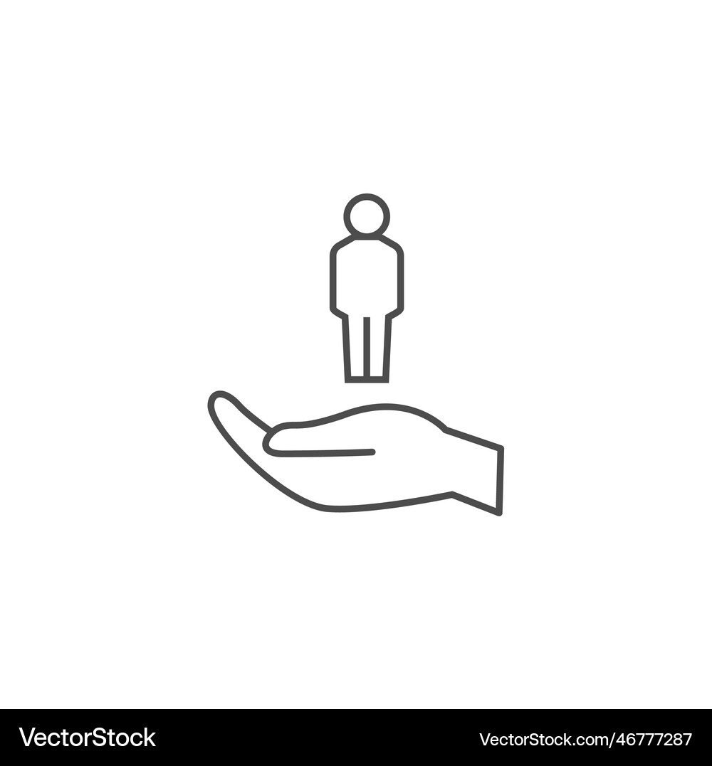 Hand care people support manager inclusive line Vector Image