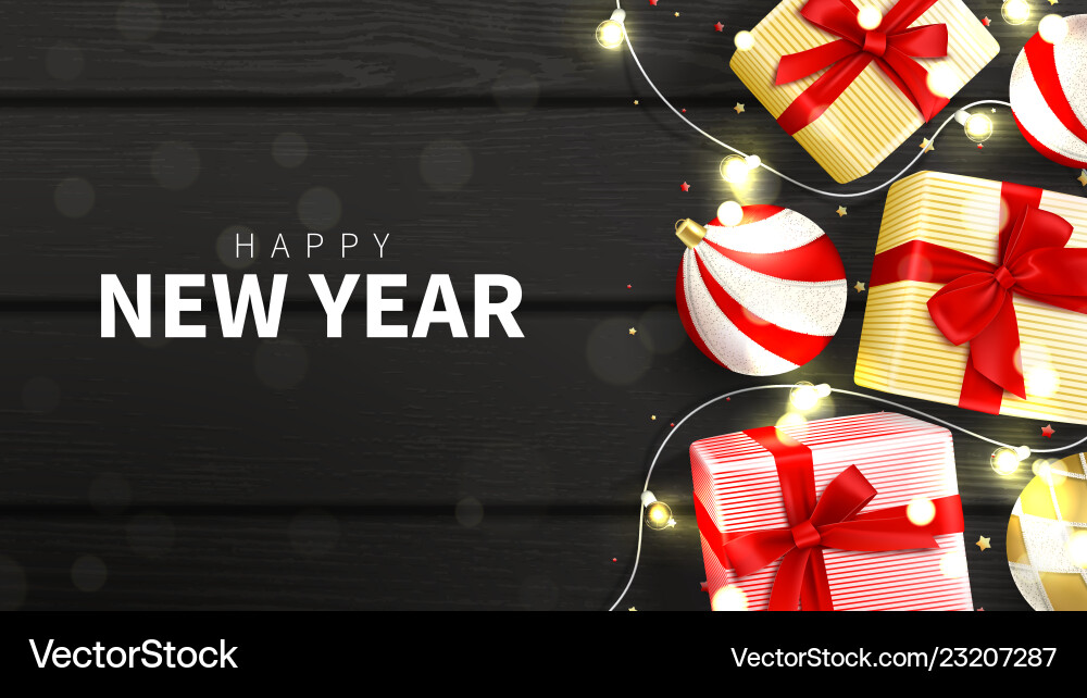 Happy new year holiday web banner Royalty Free Vector Image