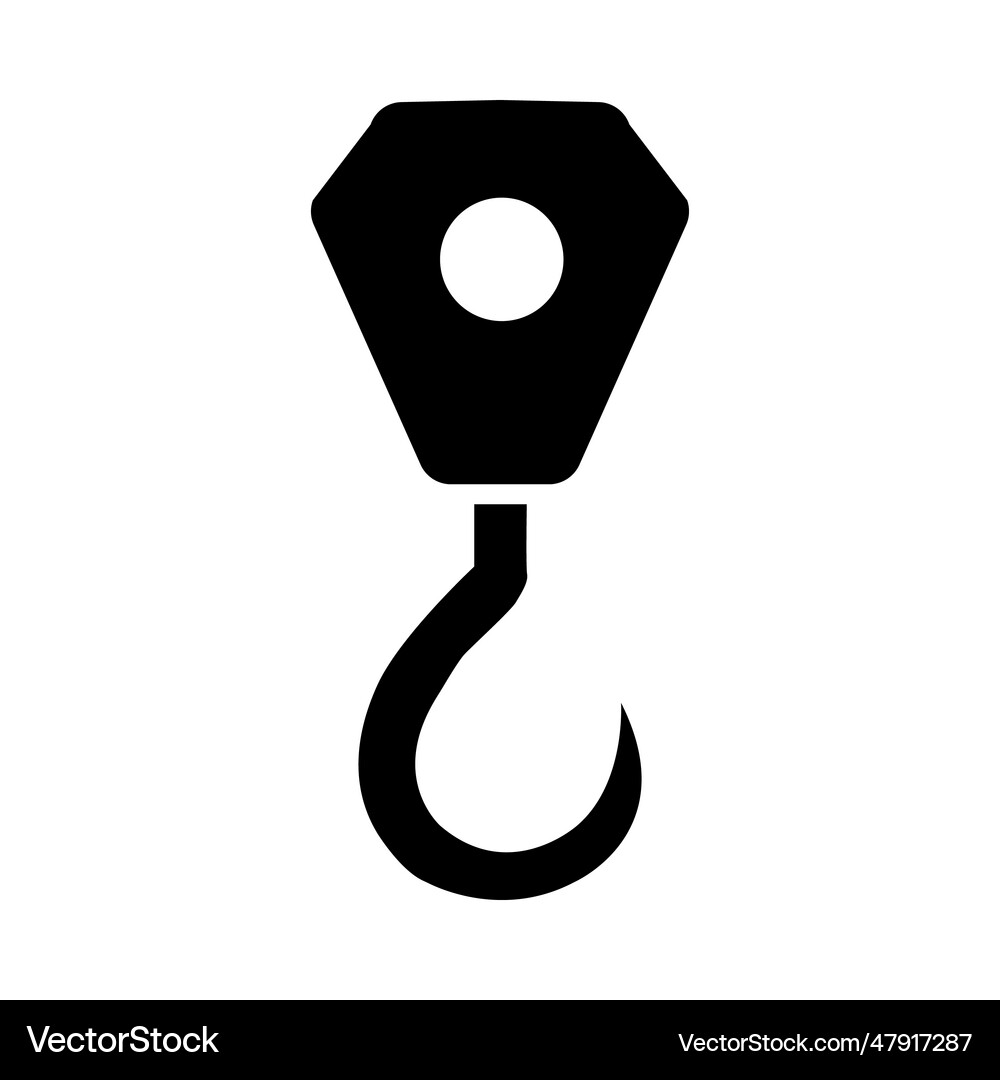 Hook glyph icon for personal and commercial use Vector Image