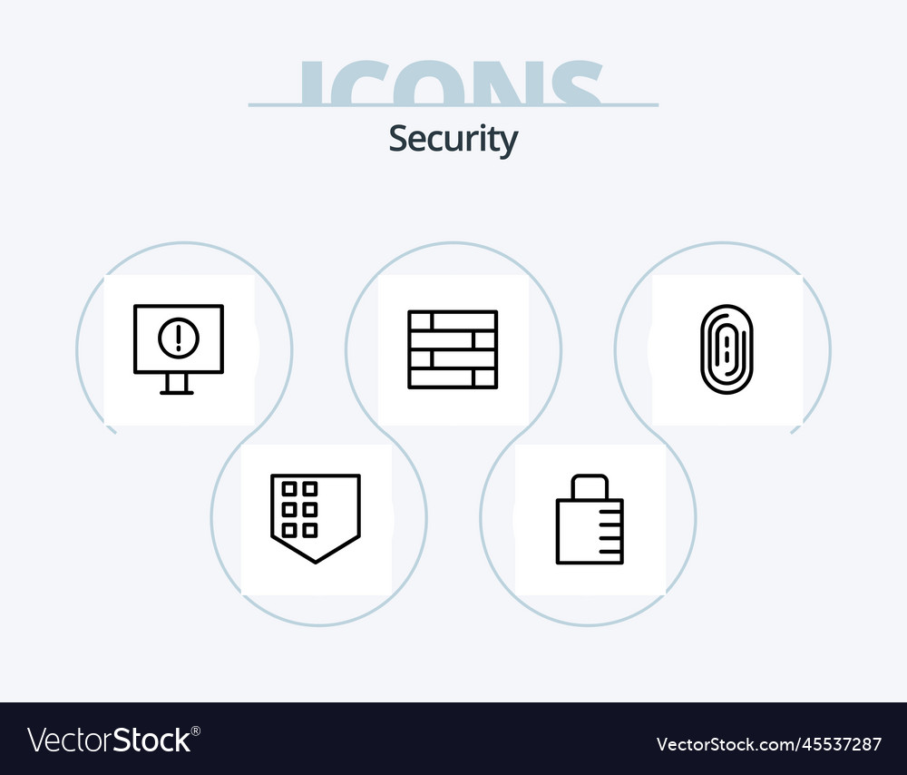Security line icon pack 5 icon design Royalty Free Vector
