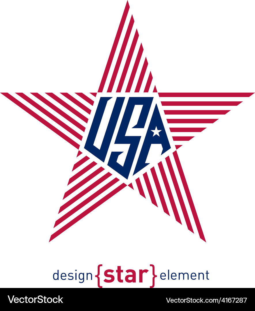 Star with american flag colors abstract design Vector Image