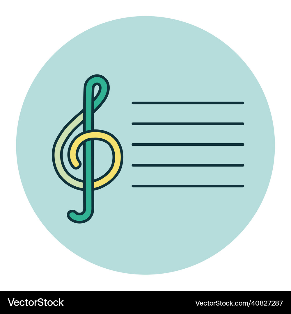 Treble clef icon music sign Royalty Free Vector Image