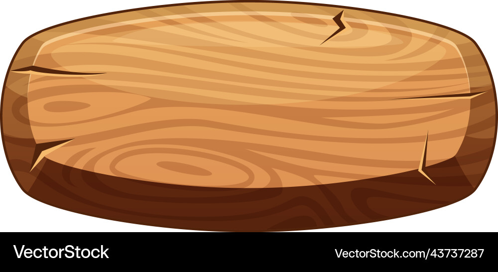 Wooden board wild west style button for game Vector Image
