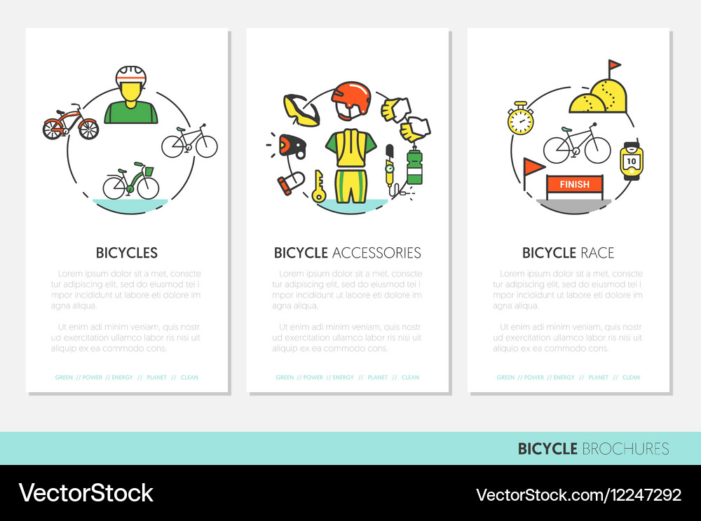 Bicycle and biking business brochure template Vector Image