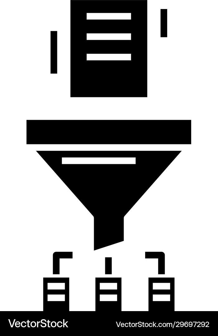 Business filter black icon concept Royalty Free Vector Image