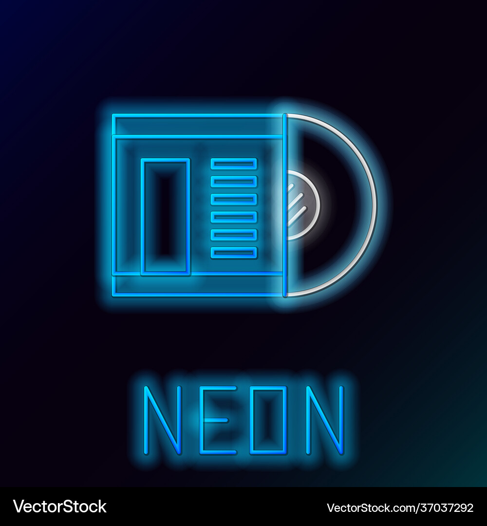 Glowing neon line vinyl disk icon isolated Vector Image