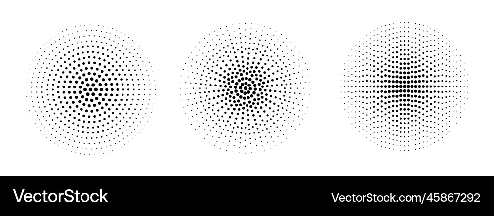 Halftone dotted gradient circle half tone effect Vector Image