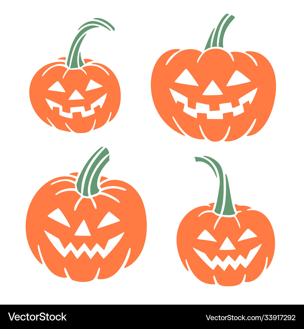 Halloween pumpkin set Royalty Free Vector Image