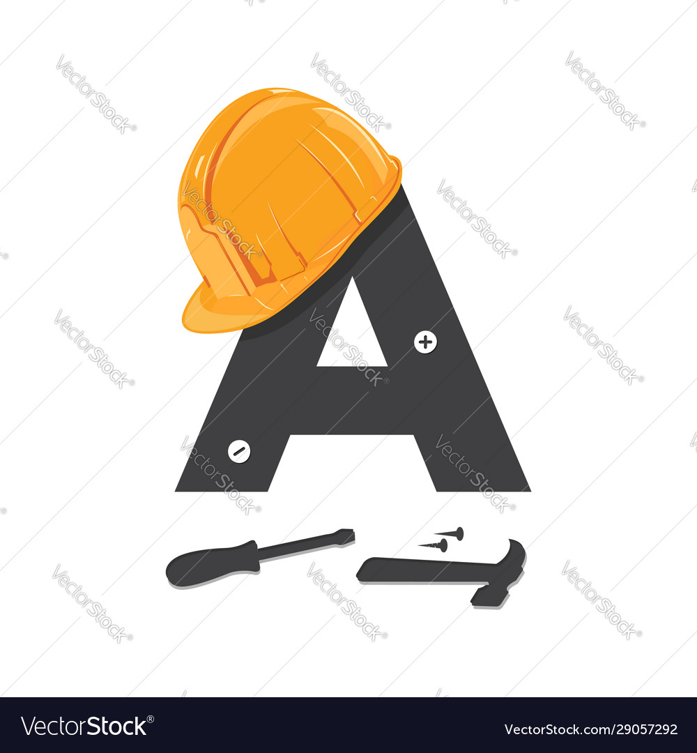 Initial a construction Royalty Free Vector Image
