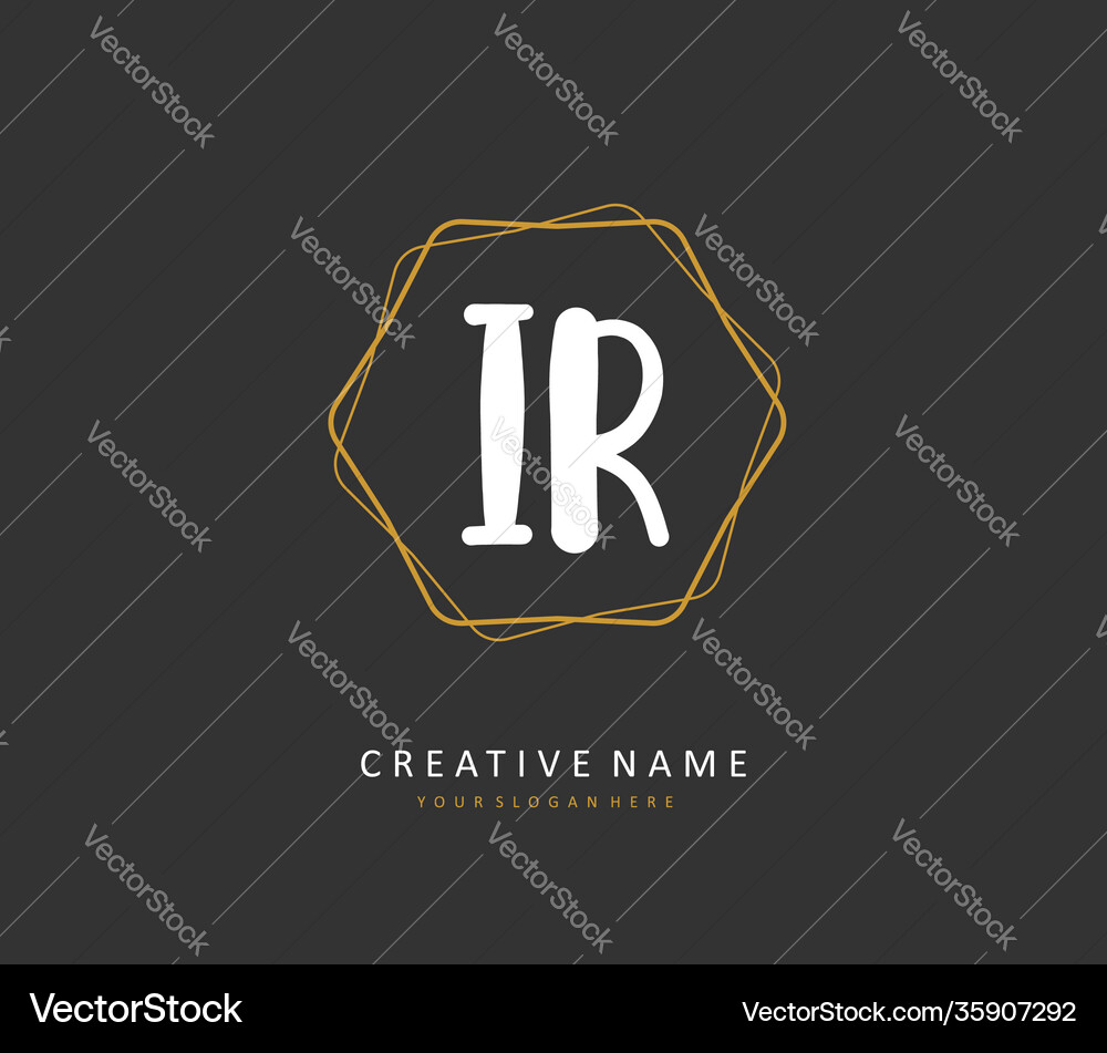 Ir initial letter handwriting and signature logo Vector Image