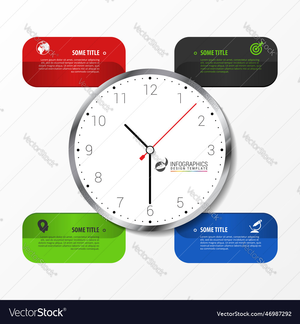 Modern infographic design template creative clock Vector Image