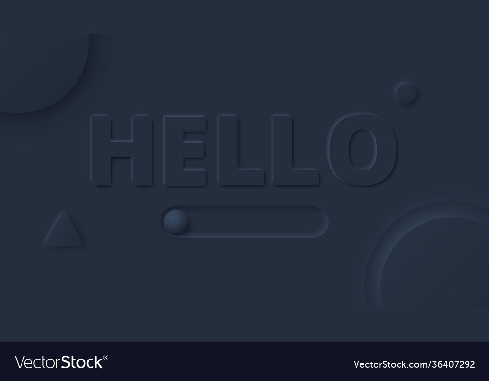 Neumorphic toggle button greeting card Royalty Free Vector