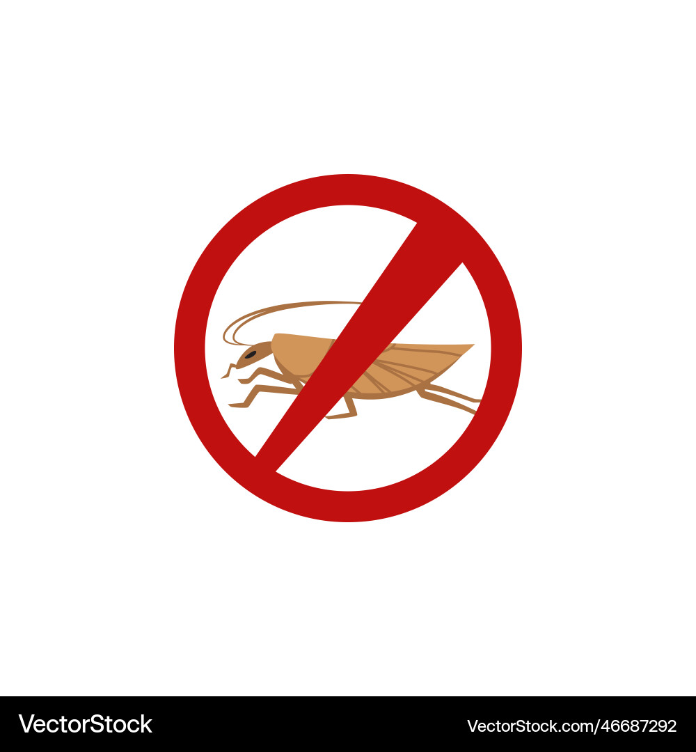 Pest control anti cockroach and stop insects icon Vector Image