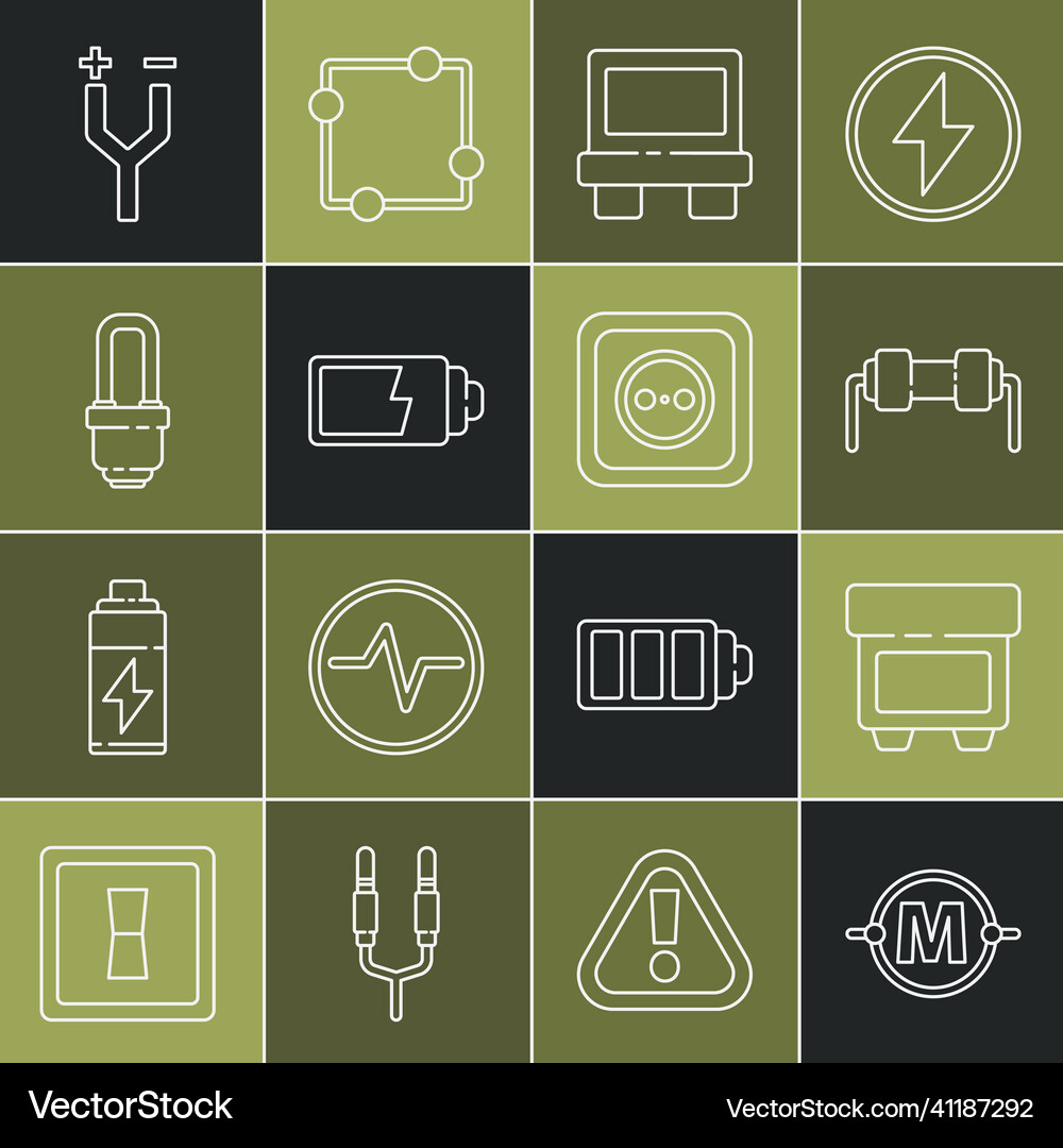 Set line electric circuit scheme fuse resistor Vector Image