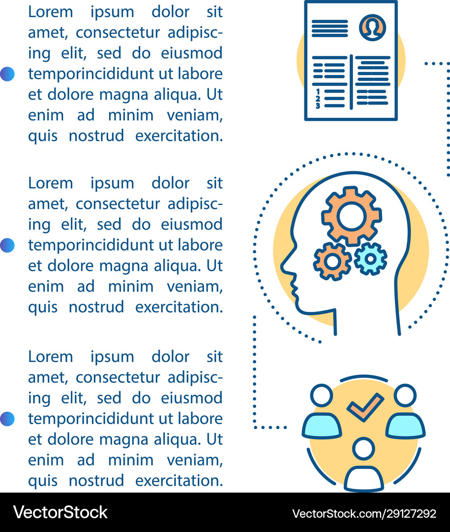 Skills assessment article page template Royalty Free Vector