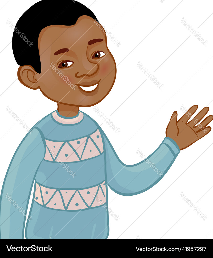 African american smiling boy Royalty Free Vector Image