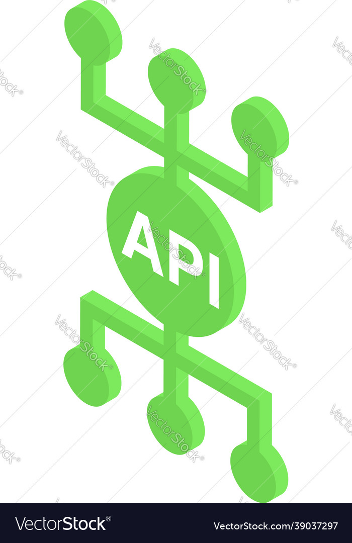 Api scheme icon isometric web data Royalty Free Vector Image