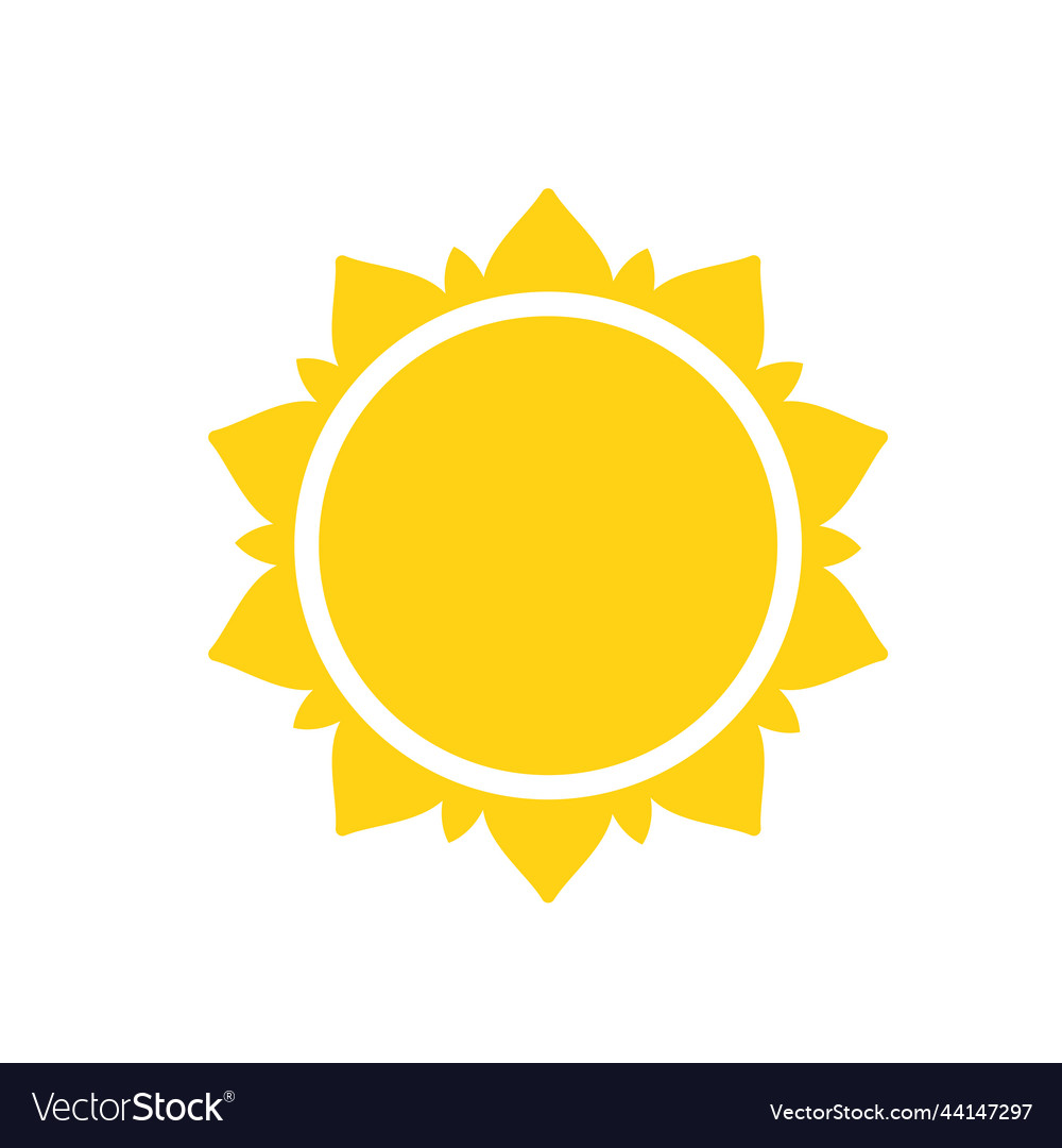 Cartoon yellow sun shining light rays to heat Vector Image Cartoon yellow sun shining light rays to heat Vector Image