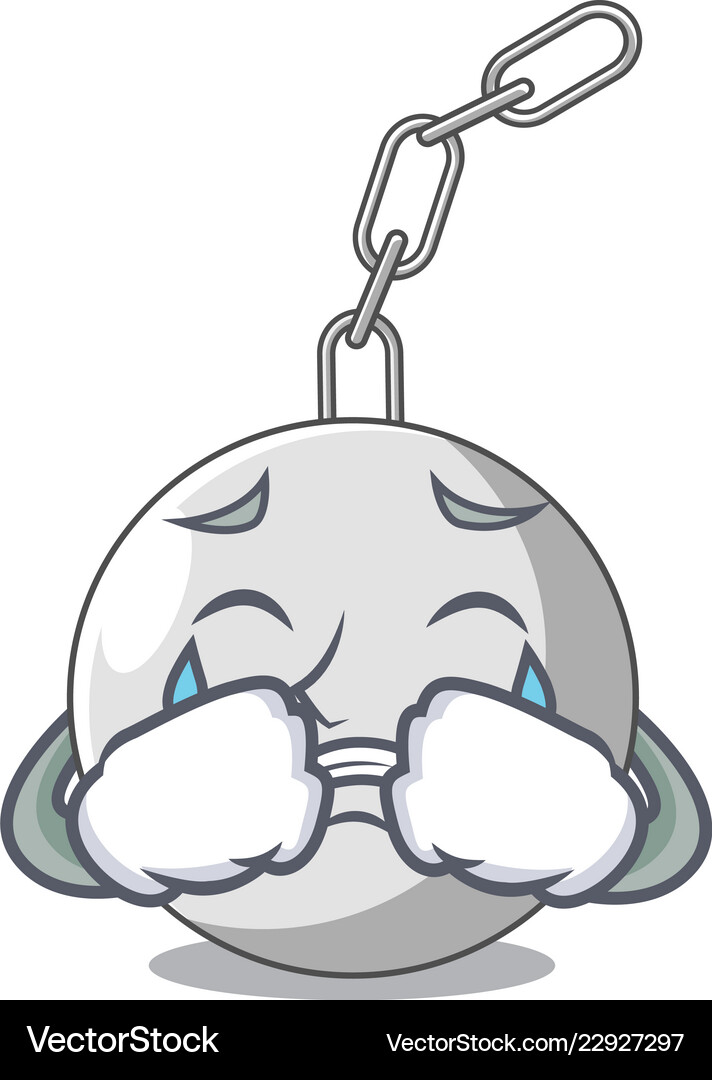 Crying wrecking ball isolated on a mascot Vector Image
