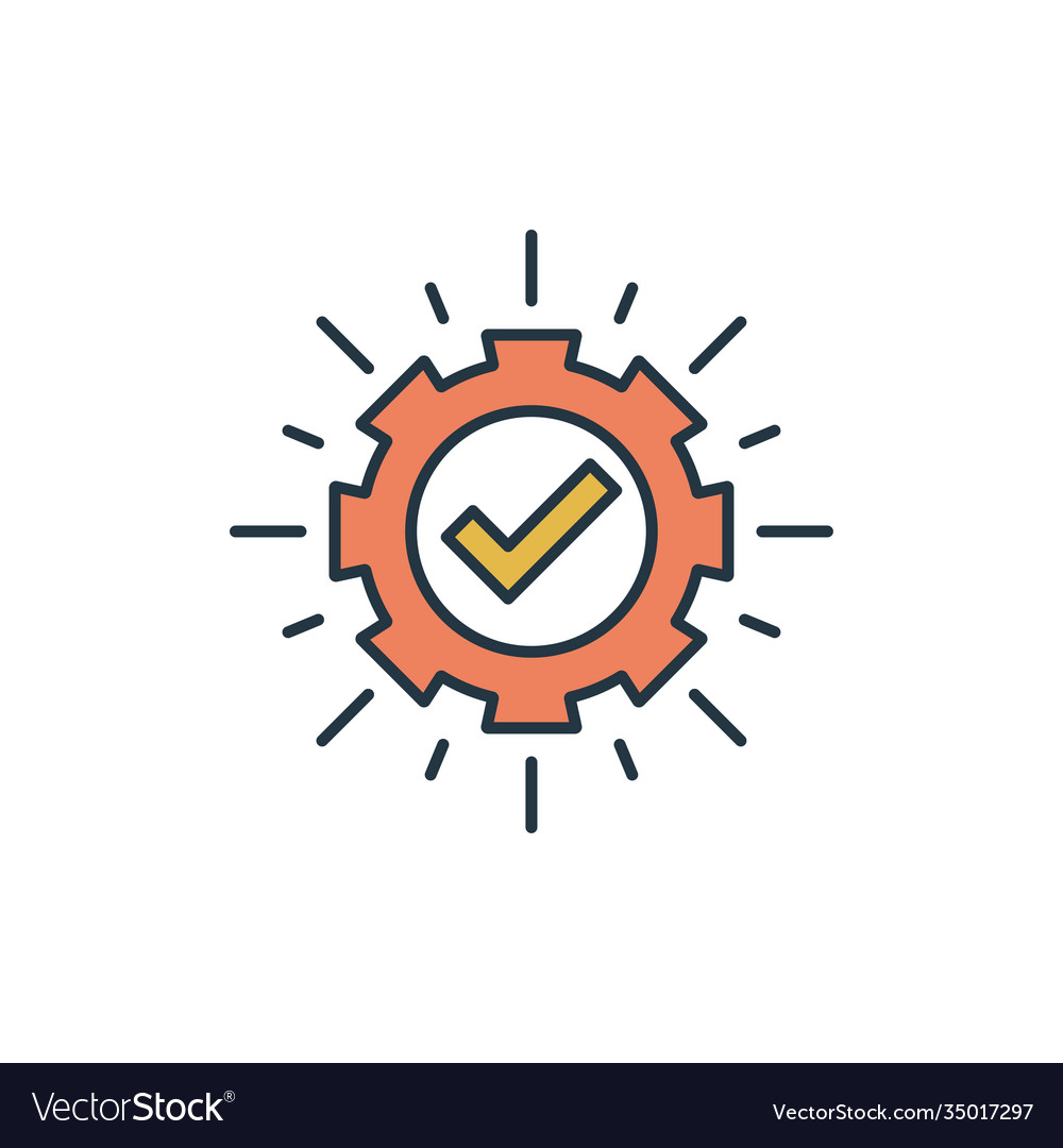 Execution Icon Color Line Outline Sign Linear Vector Image