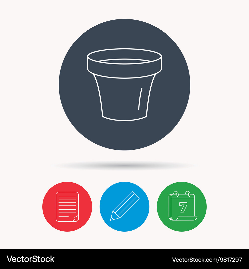 Flower pot icon Gardening ceramic container Vector Image