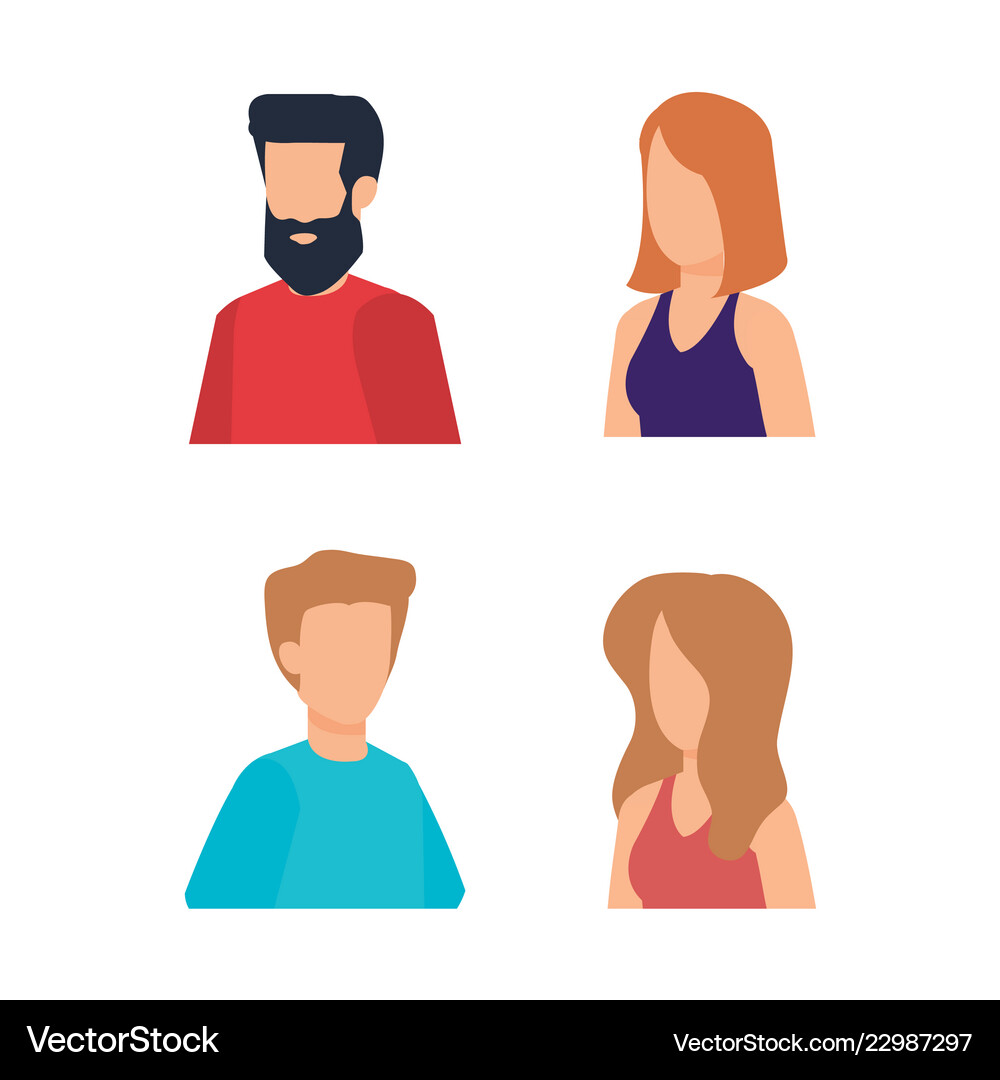 Group of people characters Royalty Free Vector Image
