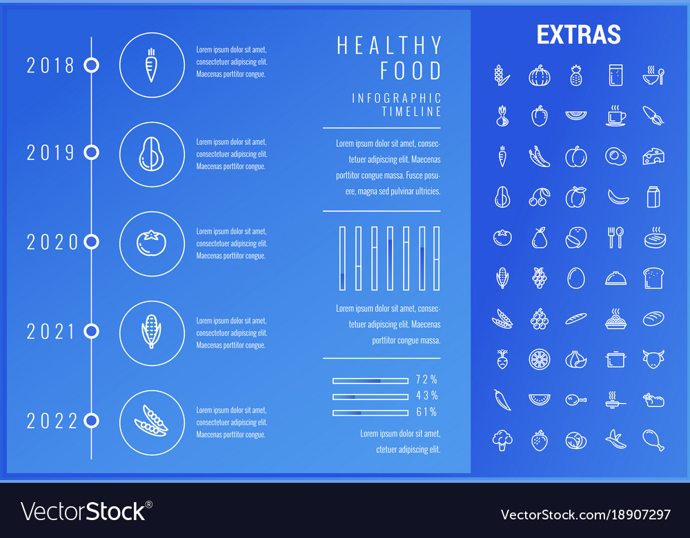Healthy food infographic template elements icons Vector Image
