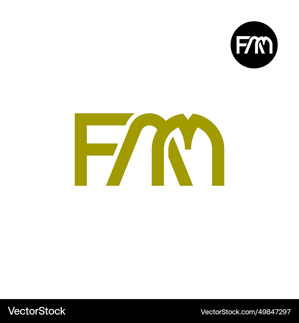 Letter fam monogram logo design Royalty Free Vector Image