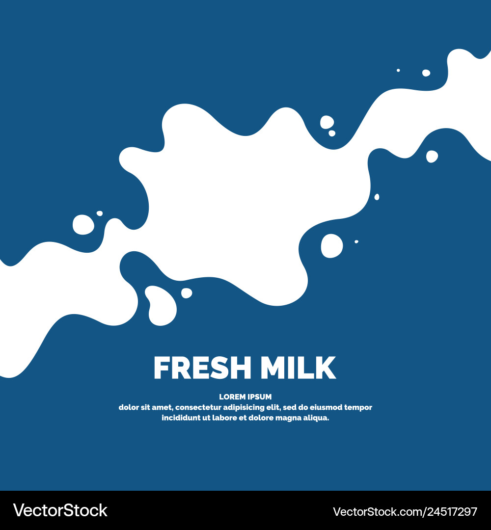 Modern poster fresh milk with splashes on a light Vector Image