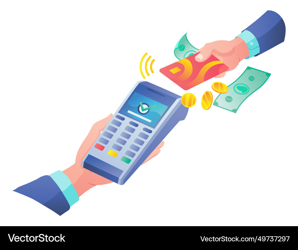 Payment machine and credit card pos Royalty Free Vector