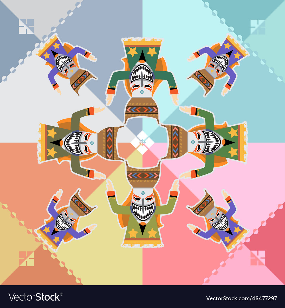 Pee ta khon Royalty Free Vector Image - VectorStock