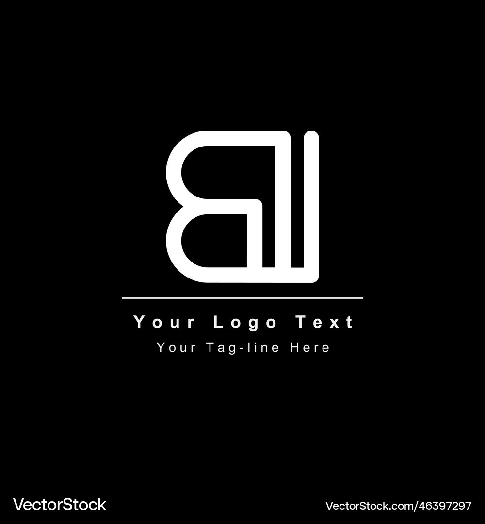 Premium initial letter bi logo design trendy Vector Image