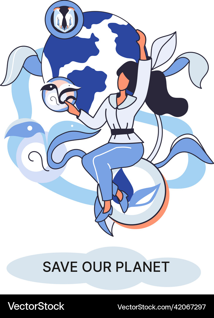 Save our planet ecological metaphor earth day Vector Image