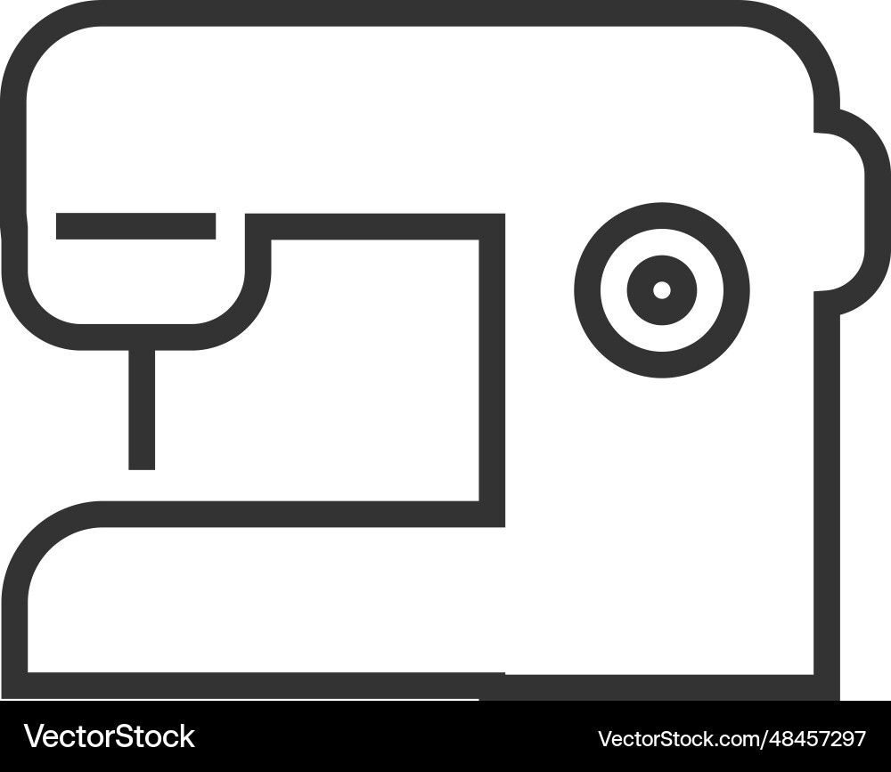 Sewing machine line icon tailor equipment symbol Vector Image