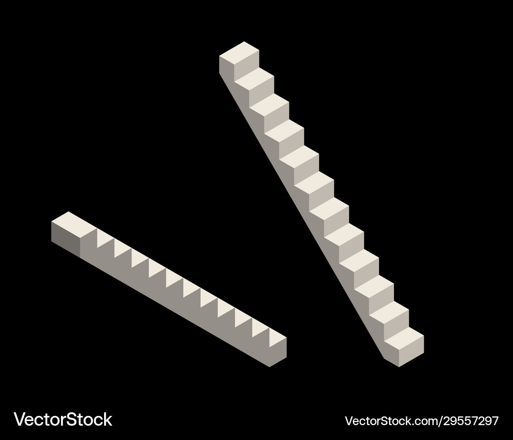 Stairway isolated on black background 3d Vector Image