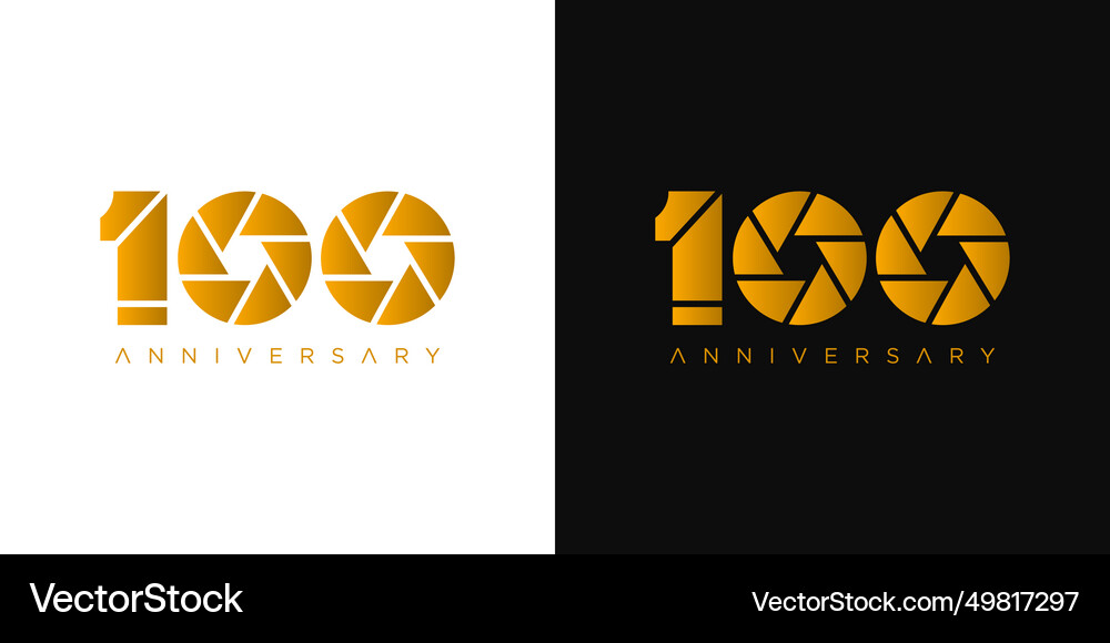 Unique and modern logo design for celebrating 100 Vector Image