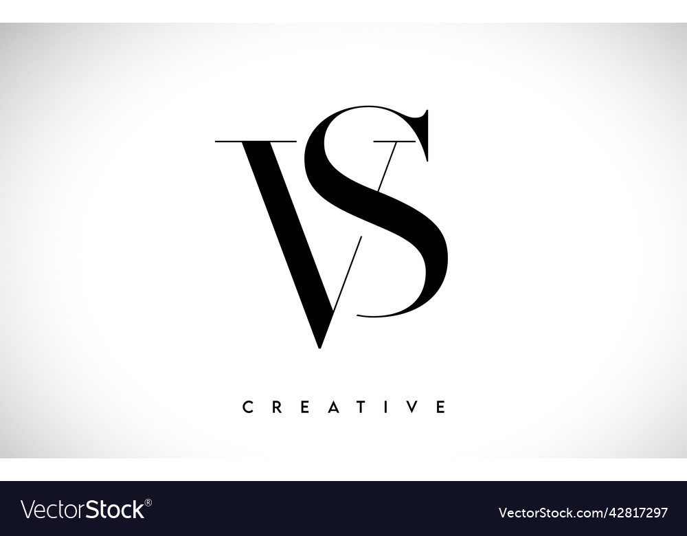Vs artistic letter logo design with serif font Vector Image