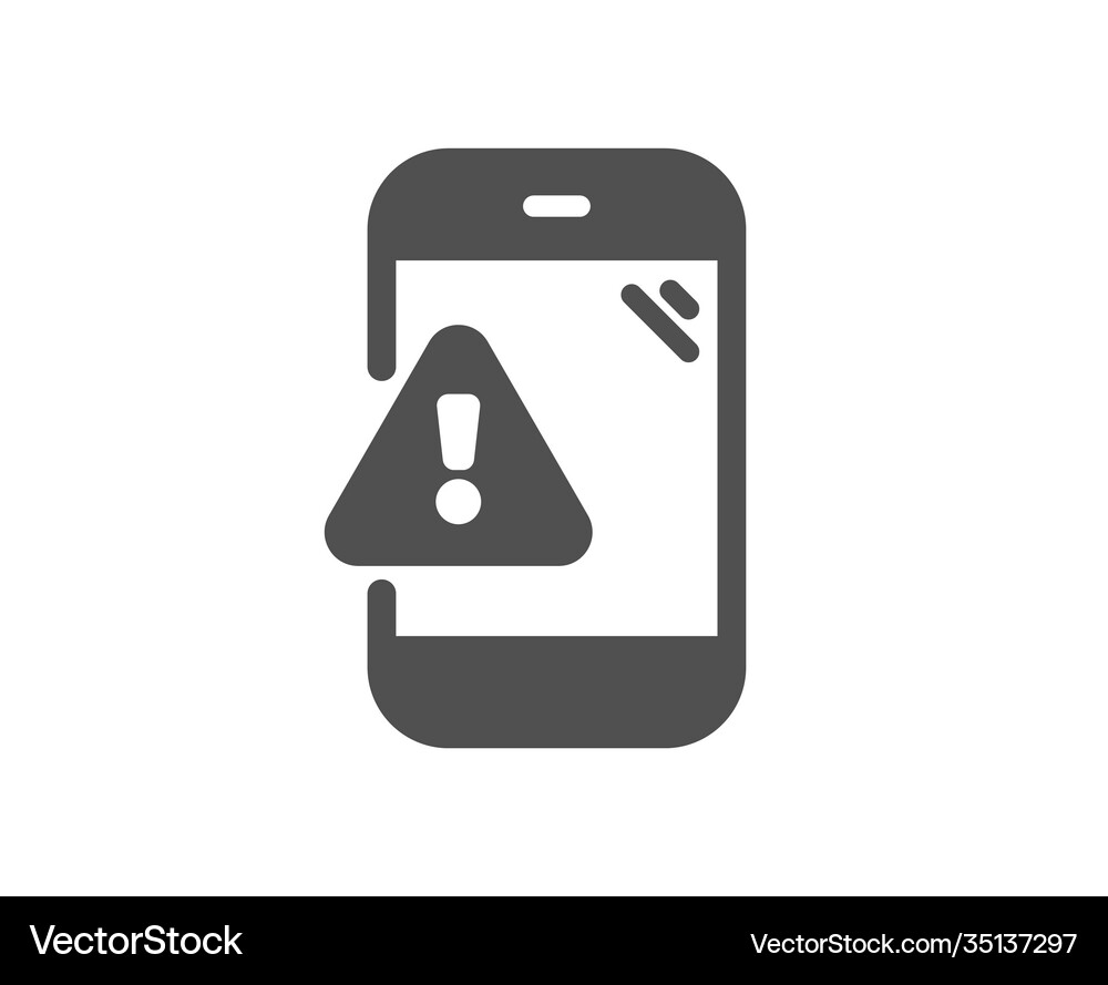 Warning message icon phone alert sign Royalty Free Vector