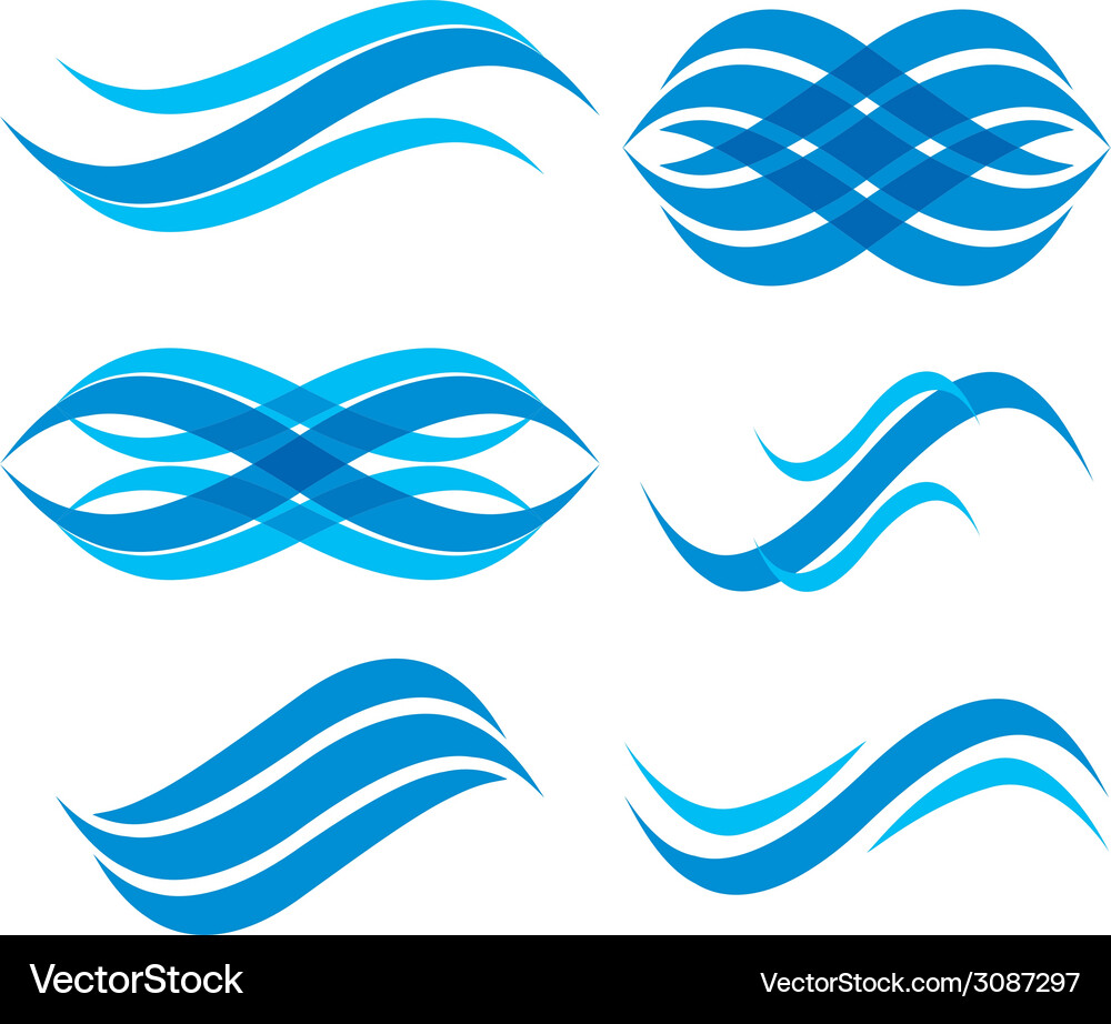 Wave symbols set Royalty Free Vector Image - VectorStock