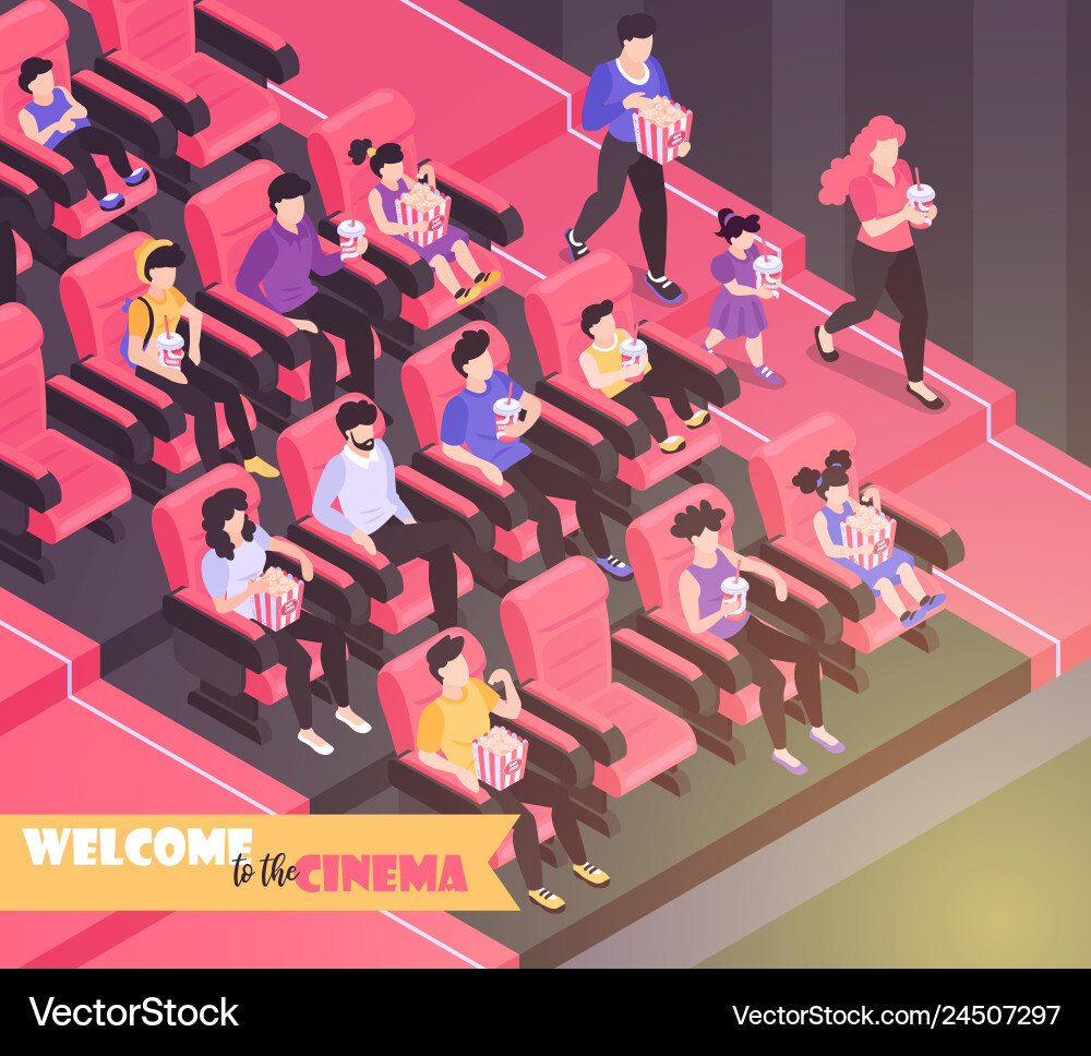 Welcome to cinema background Royalty Free Vector Image