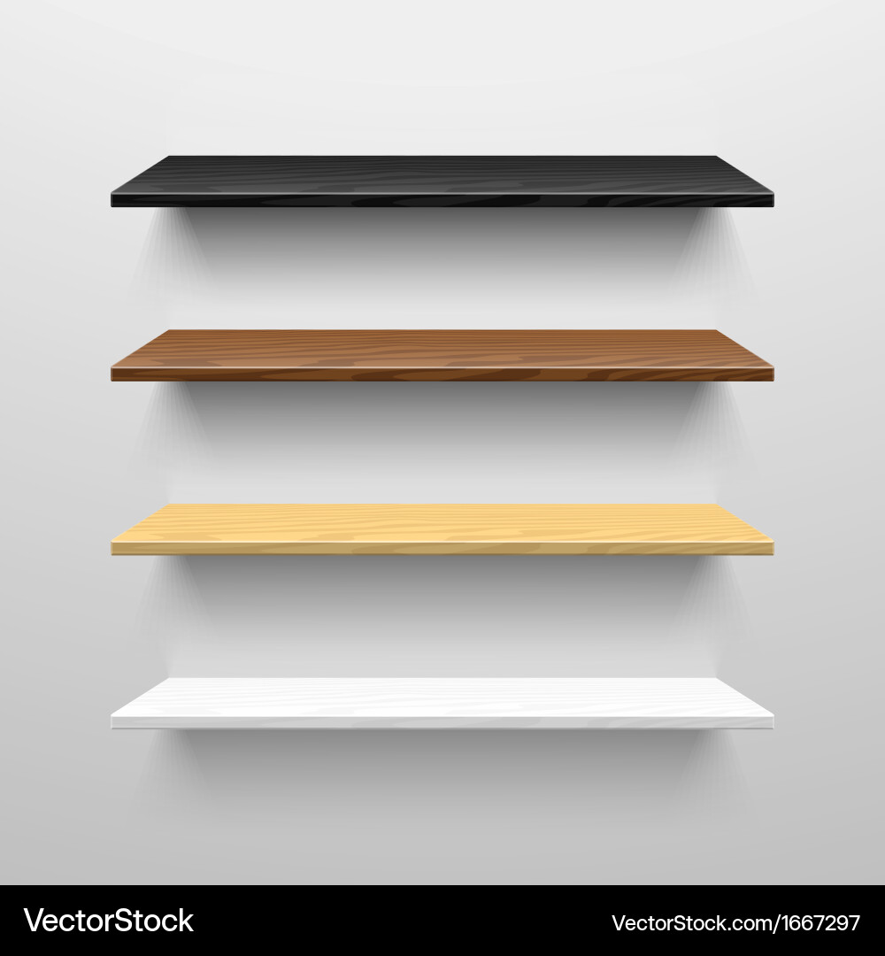 Wooden shelves Royalty Free Vector Image - VectorStock