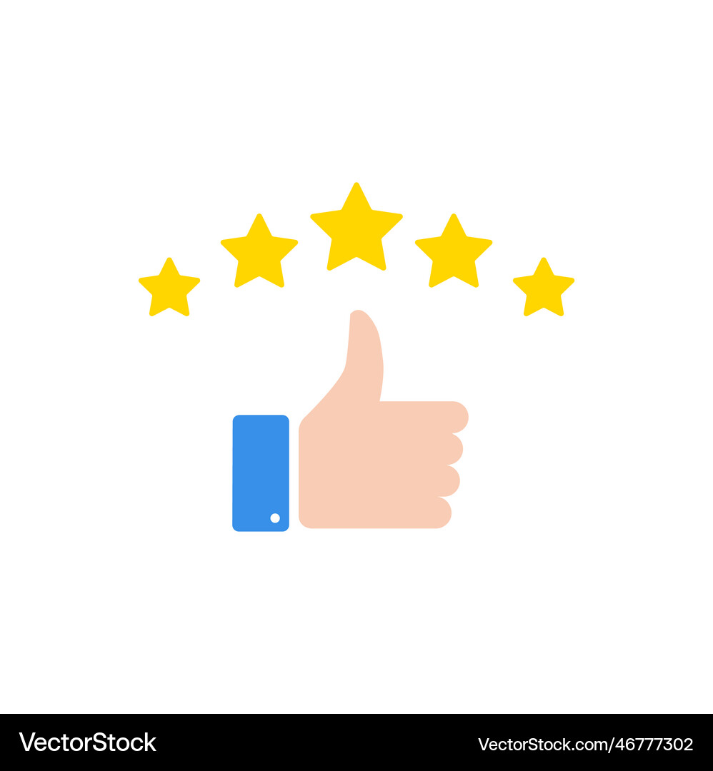 5 star customer review quality rate satisfaction Vector Image